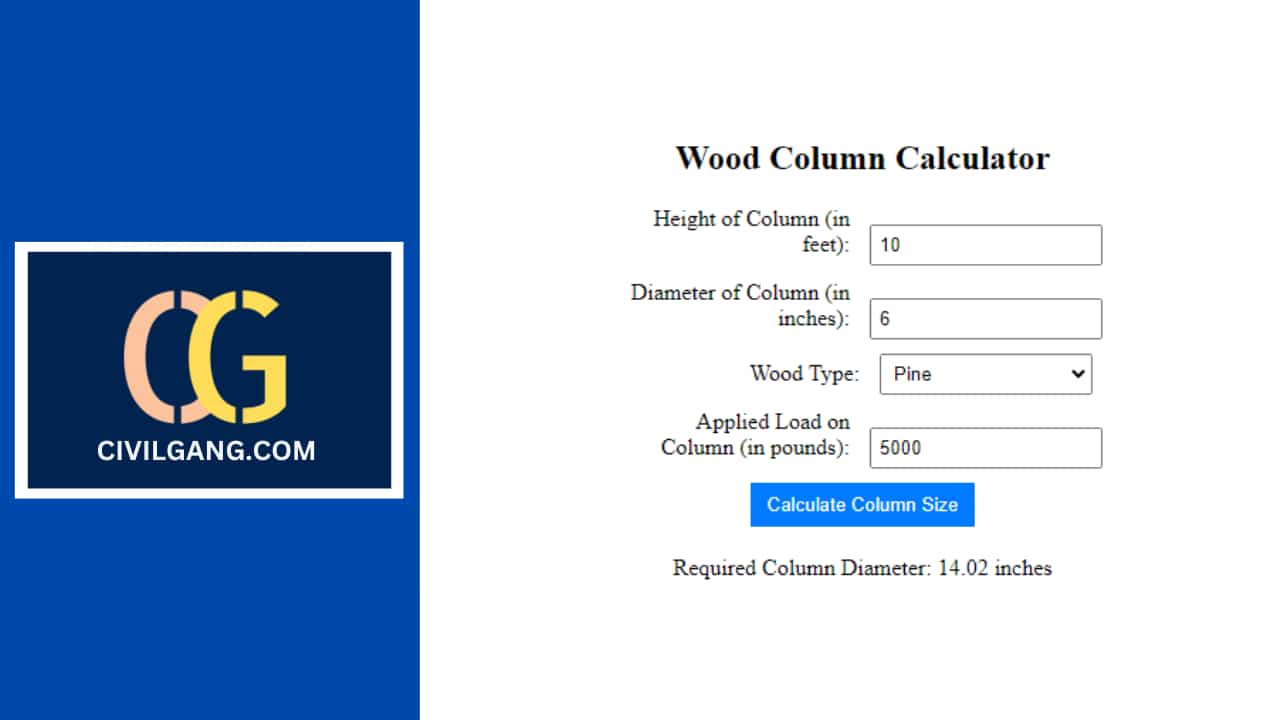 Wood Column Calculator CivilGang